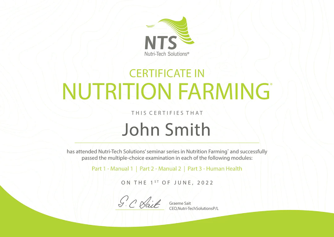 Certificate in Nutrition Farming® – Nutri-Tech Solutions Pty Ltd